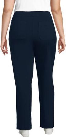 Lands End Starfish Straight Fit Mid Waist Hose, Damen, Gr&ouml;&szlig;e:56-58 plus, Blau, Elasthan/Baumwoll-Mischung, by Lands End