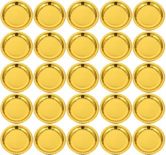 UPKOCH Goldene Einweg-Pappteller 18Cm, 30 St&uuml;Ck - Robuste Dessertteller F&uuml;R Partys, Hochzeiten, Familienfeiern Und Catering