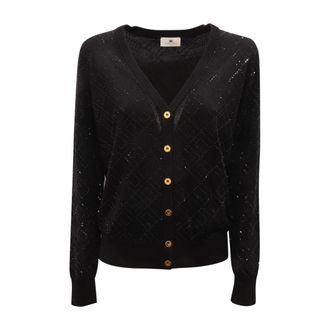 Elisabetta Franchi Damen, Strickwaren, Schwarzk, LGr&ouml;&szlig;e