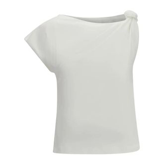 Pinko Pinko, Femme, Tops, Blanc, Taille: 38 FR Marlena Maglia Jersey Cotone Stretch