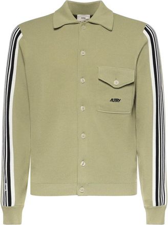 Autry Homme, Vestes, Vert, Taille: XL V&ecirc;tement Tricot &agrave; Poches Ray&eacute;es