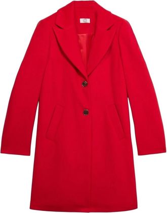 Oltre Femme, Manteaux, Rouge, Taille: 48 FR Long coat in drap