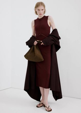 Mango Robe midi maille lie de vin - Femme - XS - MANGO