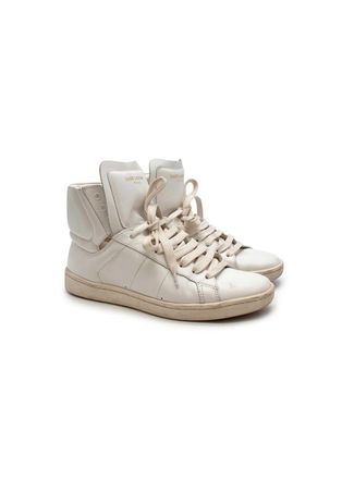 Saint Laurent White leather Court Classic SL/01 high top trainers Size 35