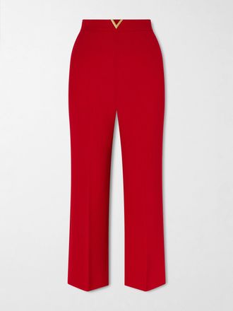 Valentino Garavani Hose Mit Geradem Bein Aus Wolle Mit Verzierung - Rot