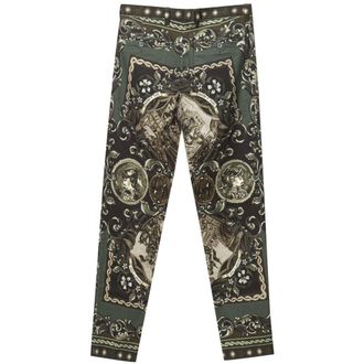 Dolce & Gabbana Womens Green Cotton Casual Pants