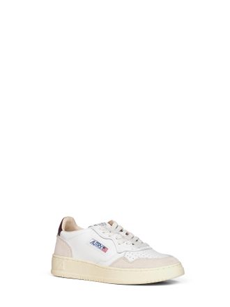 Autry Womens Sneakers Medalist Low White-Beige Leather Calf Trainers