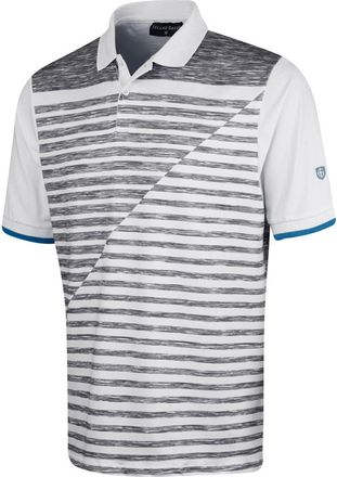 Island Green Herren Stretch-Golf-Poloshirt Druck - Wei&szlig; - L