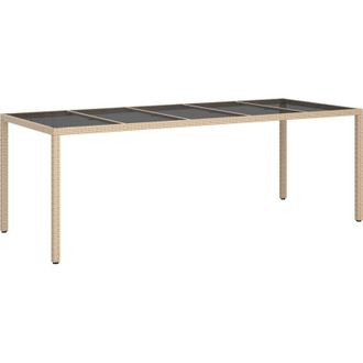 vidaXL Garten-E&szlig;tisch Beige 250 x 100 x 75 cm Poly Rattan Vidaxl