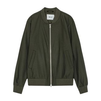 Nn.07 Nn07 - Bomber Laine Arm&eacute;e Fonc&eacute;e - Homme - Vestes - Vert - Taille: S