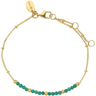 OrusBijoux Bracelet Argent Dor&eacute; Pampilles Et Pierre Naturelle Onyx