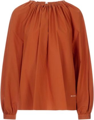 Marni Femme, Blouses et Chemises, Brun, Taille: 38 FR Blouse en popeline