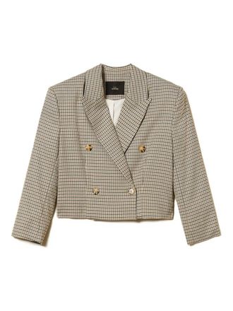 Twin-Set blazer croisé à motif pied-de-poule - Marron