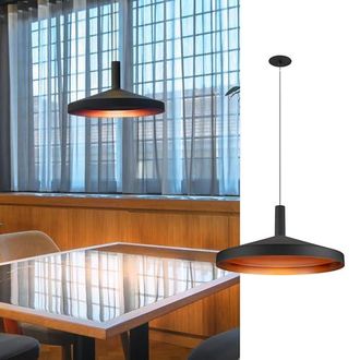 SLV LALU Pendelleuchte TETRA 36 Einbau Schwarz | Hängelampe mit warmweißen LED dimmbar | Hochwertiger Aluminium Lampenschirm Durchmesser 36cm | Ideal für 