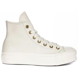 Converse Hi-Plattform Creme Gold Leder - - Shoes - Damen - Beige - 41 1/2 EU