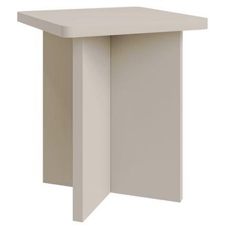 Selsey Quadratischer Couchtisch Kaschmir - Holz Couchtisch Klein 42 cm mit geometrischer Basis, Eleganter Minimalismus im Japandi-Stil f&uuml;r Wohnzimmer, Modern