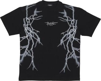 Phobia Archive Homme, Tops, Noir, Taille: XL Lateral Lightning Print Tee