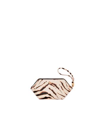 Ganni Womens Makeup Pouch Bou Egret Polyurethane Clutch Bags