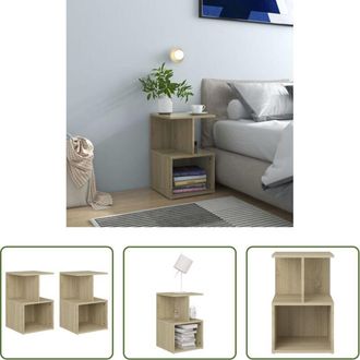 vidaXL vidaXL Holz Nachttisch - Nachttische 2 Stk. Sonoma-Eiche 35x35x55 cm Holzwerkstoff