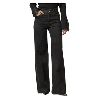 Kocca Femme, Jeans, Noir, Taille: 44 FR Pantalon en denim coupe droite