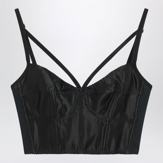 Dolce & Gabbana Bustier-Top aus Satin in Schwarz