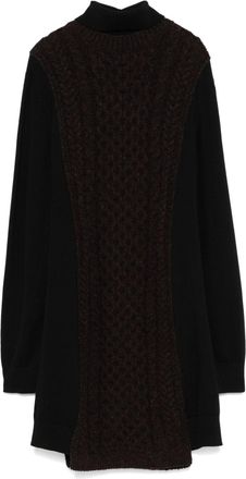 Fendi Midikleid aus Wolle - Violett