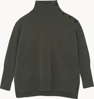 Kujten Pull cachemire col cheminé boutons dorés, 4 fils - Pull Pinko