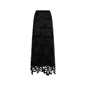 Roberto Cavalli Langer Rock mit floraler Spitze - - Skirts - Damen - Schwarzk - S