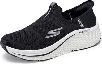 Skechers Max Cushioning Elite 2.0 Eternal - Baskets Hands Free Slip-ins (à Enfiler sans Les Mains) pour Femme, Noir/Blanc, 39 EU