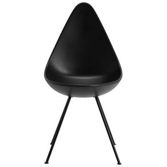 Fritz Hansen Chaise Drop - Noir - Plastique ABS - Designer Arne Jacobsen