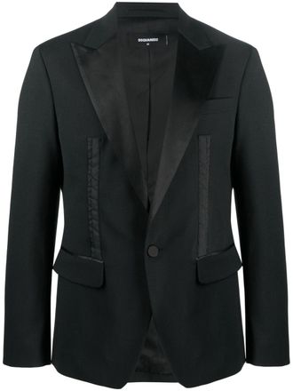 Dsquared2 veste de smoking &agrave; empi&egrave;cements en soie - Noir