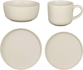 MiCa Decorations Mica Decorations Geschirrset f&uuml;r 4 Personen Ozzu taupe 16-tlg
