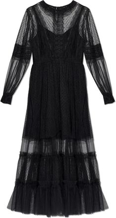AllSaints Femme, Robes, Noir, Taille: 38 FR Nita Mesh Maxi Dress