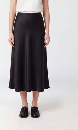 Herno Jupe crayon midi en satin &agrave; taille haute
