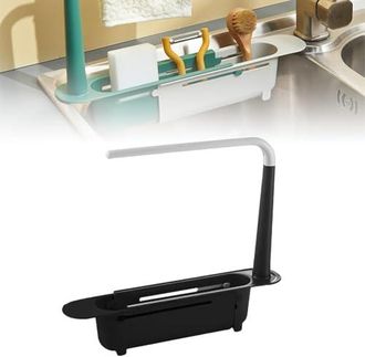 Generic Étagère de rangement télescopique pour évier de cuisine - Égouttoir télescopique - Égouttoir à vaisselle extensible