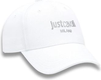 Just Cavalli Homme, Accessoires, Blanc, Taille: ONE Size Casquette Blanche pour Homme avec Visi&egrave;re et Broderie Logo