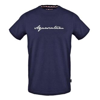Aquascutum T-Shirt f&uuml;r Herren, Rundhalsausschnitt (Marine)