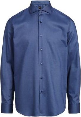 HUGO BOSS Chemise droite en coton m&eacute;lang&eacute;