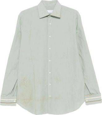 Prada Stained-effect Striped-cuff Shirt