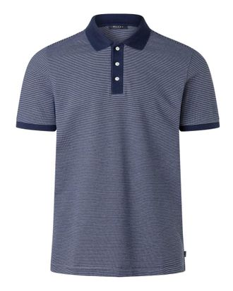 Maerz Feinstrick-Poloshirt aus merzerisierter Baumwolle mit Streifenmuster in