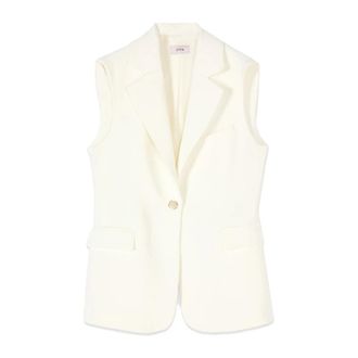 Oltre Ma&szlig;geschneiderte Weste aus Cr&ecirc;pe-Stoff - - Jackets - Damen - Wei&szlig; - 4XL