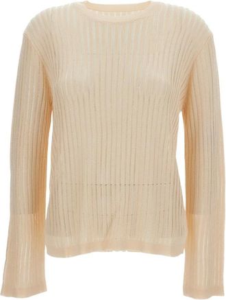 Loulou Studio Femme, Pulls, Beige, Taille: 36 FR Hedora Pull semi-transparent c&ocirc;tel&eacute;