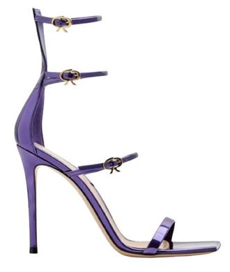 Gianvito Rossi Purple Ribbon Uptown Sandals Size 37