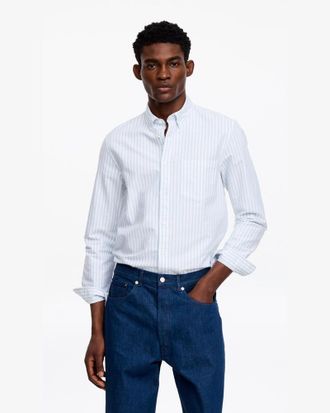 Arket Oxford-Hemd Mit Normaler Passform -Blau