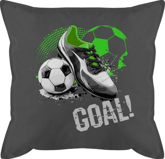 Shirtracer Kissen 50x50 - Fu&szlig;ball Geschenke | Fu&szlig;ballgeschenk | Geschenk Fu&szlig;ballfan Fu&szlig;ball | Kleine Geschenke Fu&szlig;ballfans - 50 x 50 cm - Grau - fu&szlig;ballkissen Fu