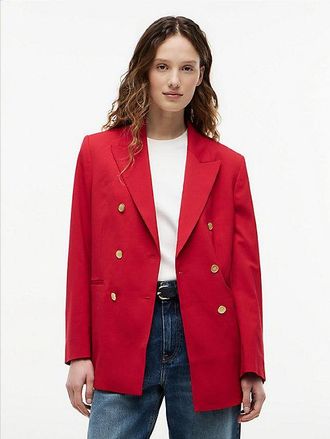Tommy Hilfiger Blazer crois&eacute; Timeless en laine m&eacute;lang&eacute;e