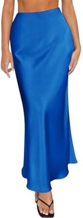 Generic Figurine N Roll Satin avec tour de taille Jupe en tricot Noir, bleu, M