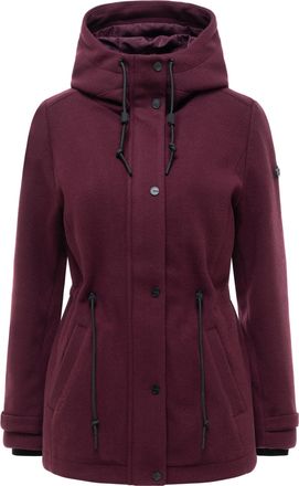 Navahoo Damen &Uuml;bergangsjacke L&auml;chelstern mit Kapuze in Wolle-Optik