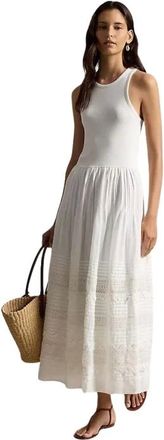 Polo Ralph Lauren Femme, Robes, Blanc, Taille: 36 FR Robe en dentelle sans manches