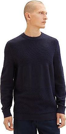 Tom Tailor Pull &agrave; col Rond en Coton, 10668-sky Captain Blue, XL Homme